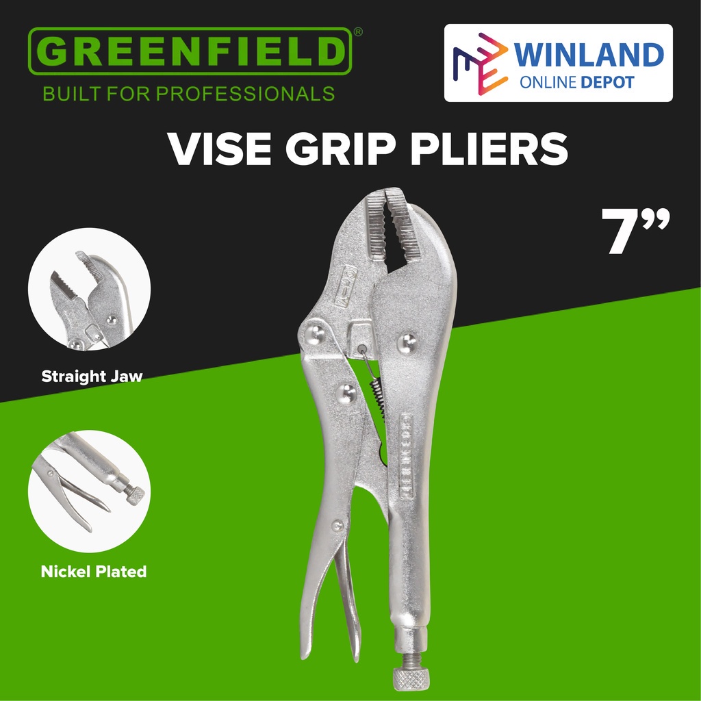 Greenfield by Winland Tools 7inches (178mm) Locking Plier-Straight Jaw ...