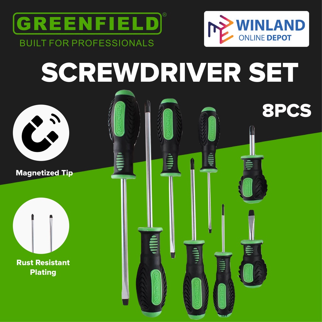 Greenfield by Winland 8pcs Bi-Mat Screw Driver Set Screwdriver GSDS ...