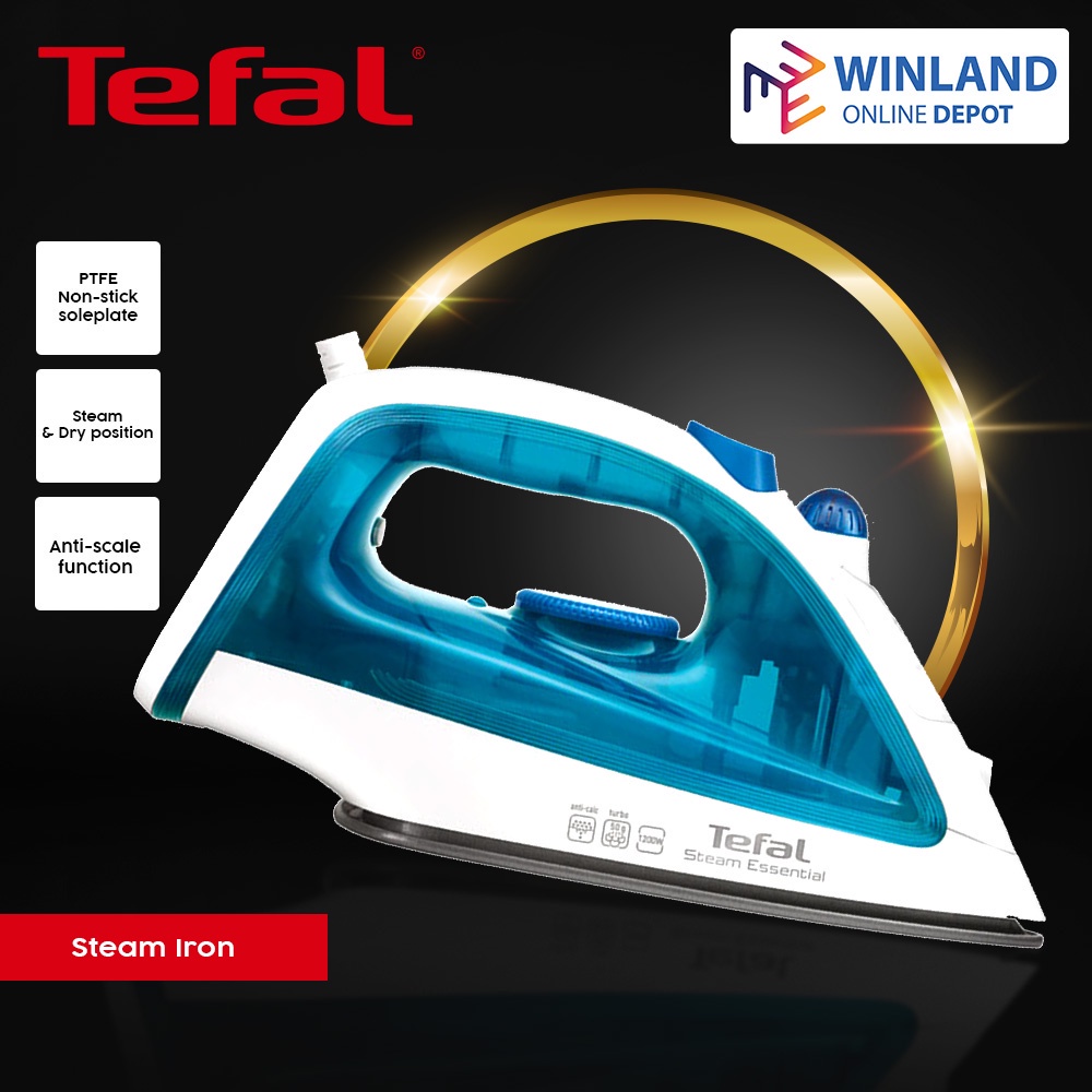 Tefal by Winland Access Non-Stick Steam Iron Essential w/ Anti-Scale ...