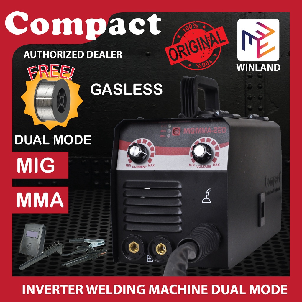 Compact japan by Winland 220A MIG / MMA Gasless Dual Mode Inverter ...