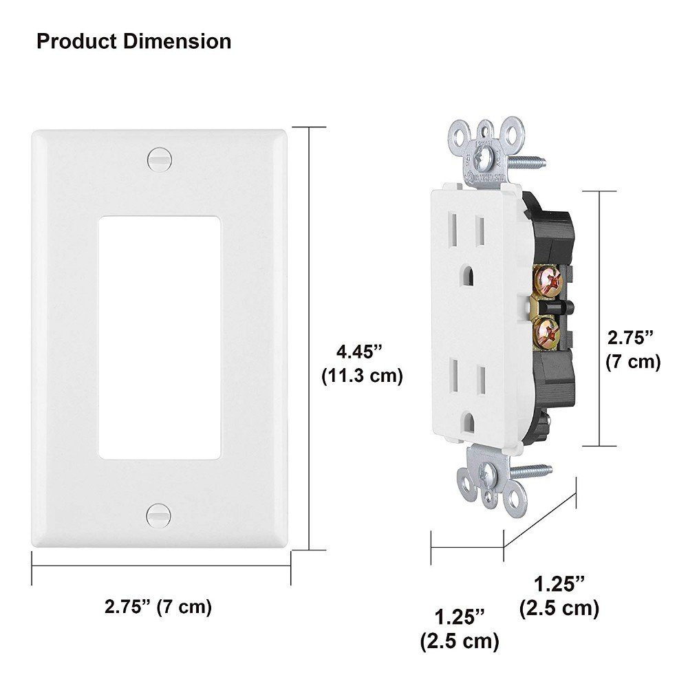 Electrical Outlet 15A 110V-125V American Standard Decora Outlet Duplex ...