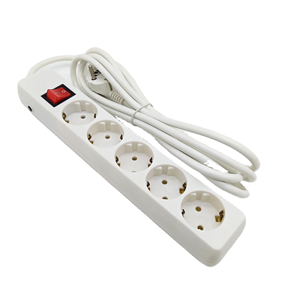 Safty 5 Outlets European Plug with Overload Protection Extension ...