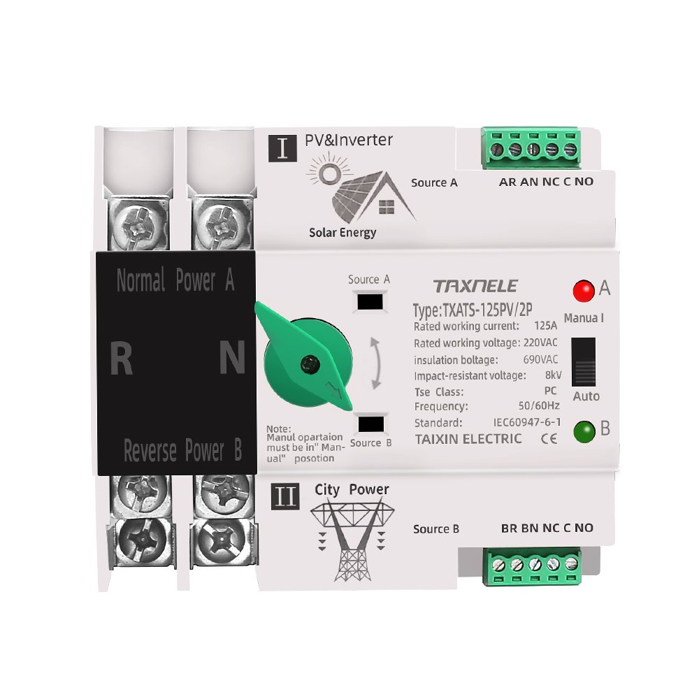 2P 3P 4P Din Rail ATS PV Inverter Dual Power Automatic Transfer ...