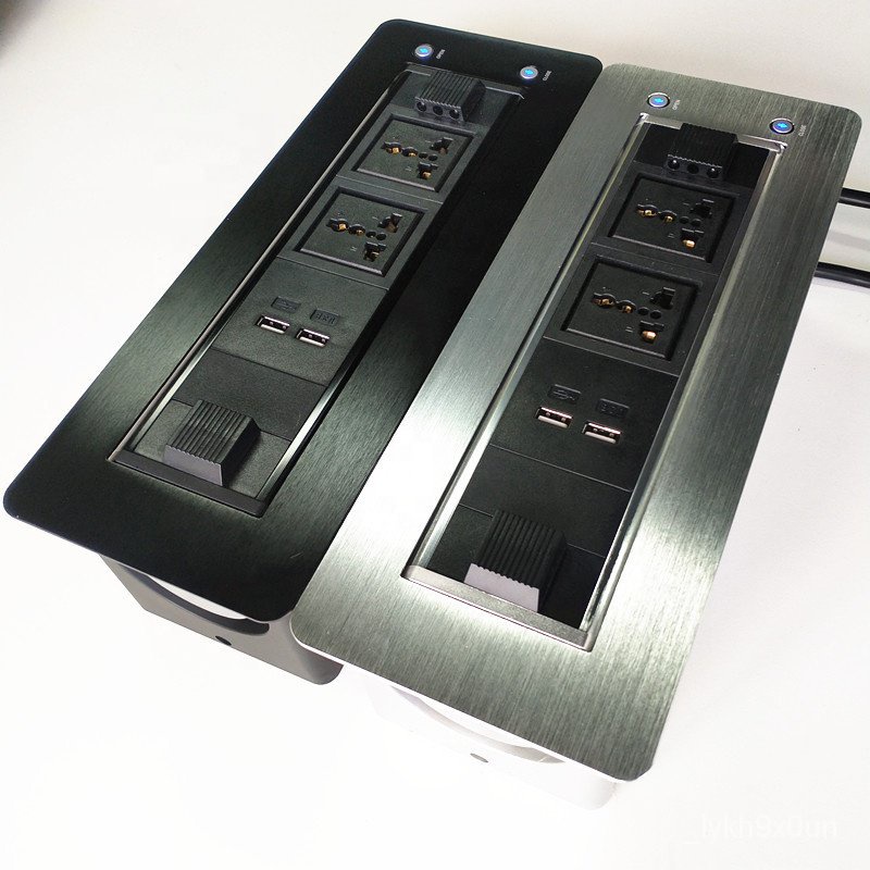 Universal power outlet 2 outlets 2 usb Electric Rotary Pop up flip up ...