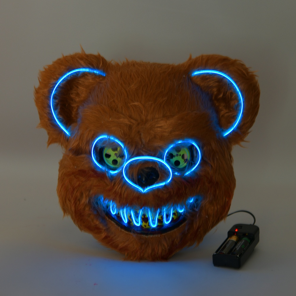 Led luminous bloody bear thriller luminous mask creative concave shape ...