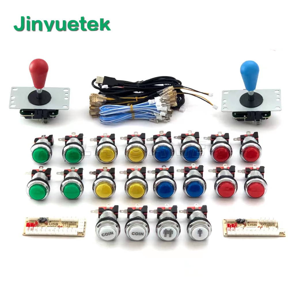 DIY arcade joystick kit USB computer joystick circuit board 5V light button game controller ...