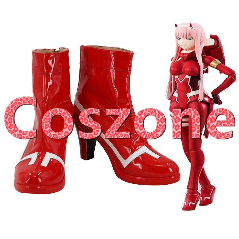 Darling In The Franxx Zero Two Code 002 Red High Heel Cosplay Shoes ...