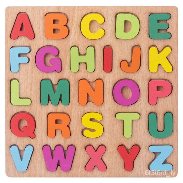 Montessori Educational Toys Alphabet Wooden Puzzle Number Shape Letter ...