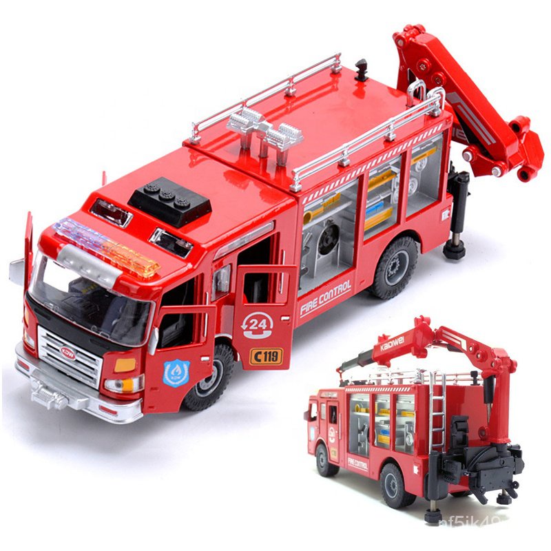 KDW Alloy Fire Engine Model Toy 1/50scale Diecast City Emergency Rescue ...