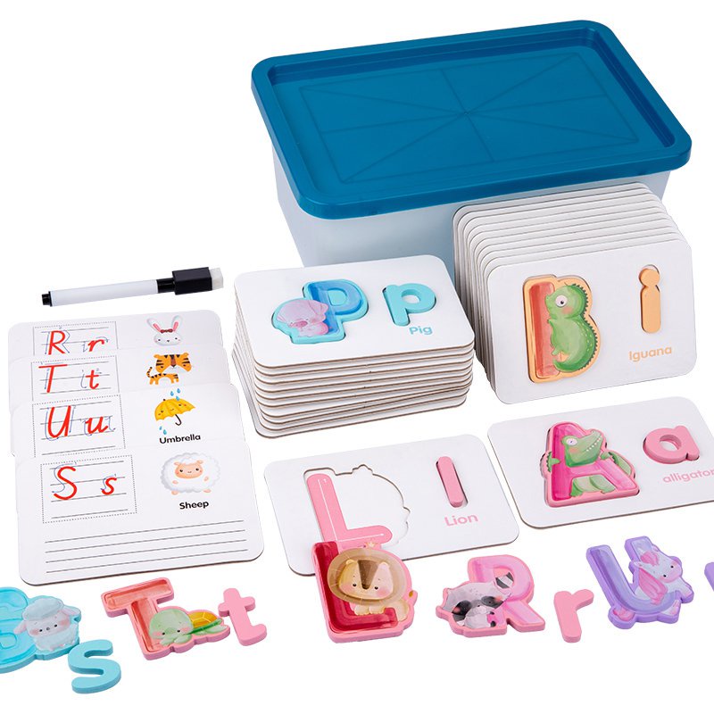 Children's Educational Animal Alphabets Learning Puzzle Wooden Flash ...