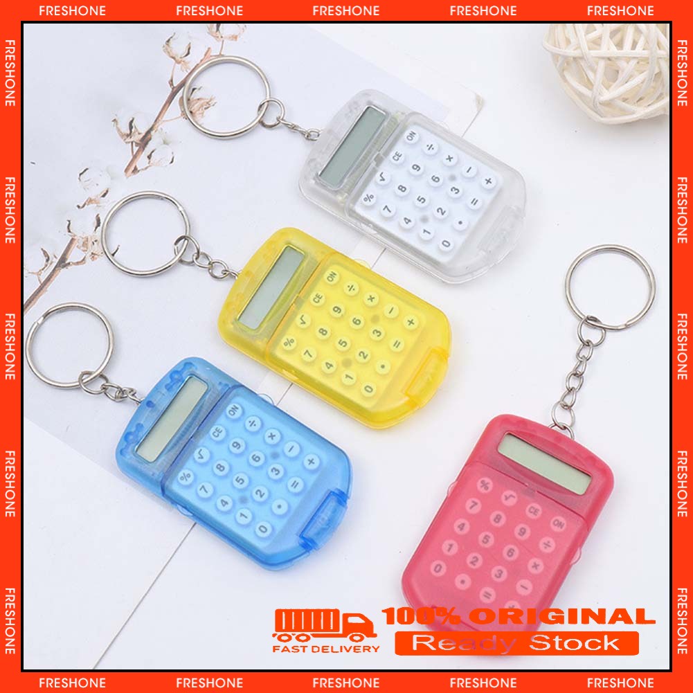 FRE Portable Mini Flip Calculator Hanging Pendant Keychain Keyring Key ...