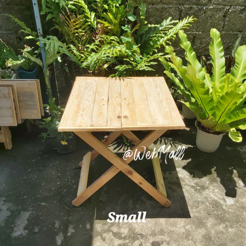 Wooden Table Quality Palochina Wood Foldable Cross Legs | Shopee ...