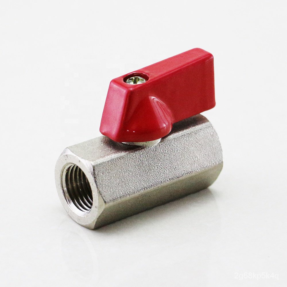 Mini Fitting Ball Air Valve Red Handle BSP 1/4'' Female to Female Air ...