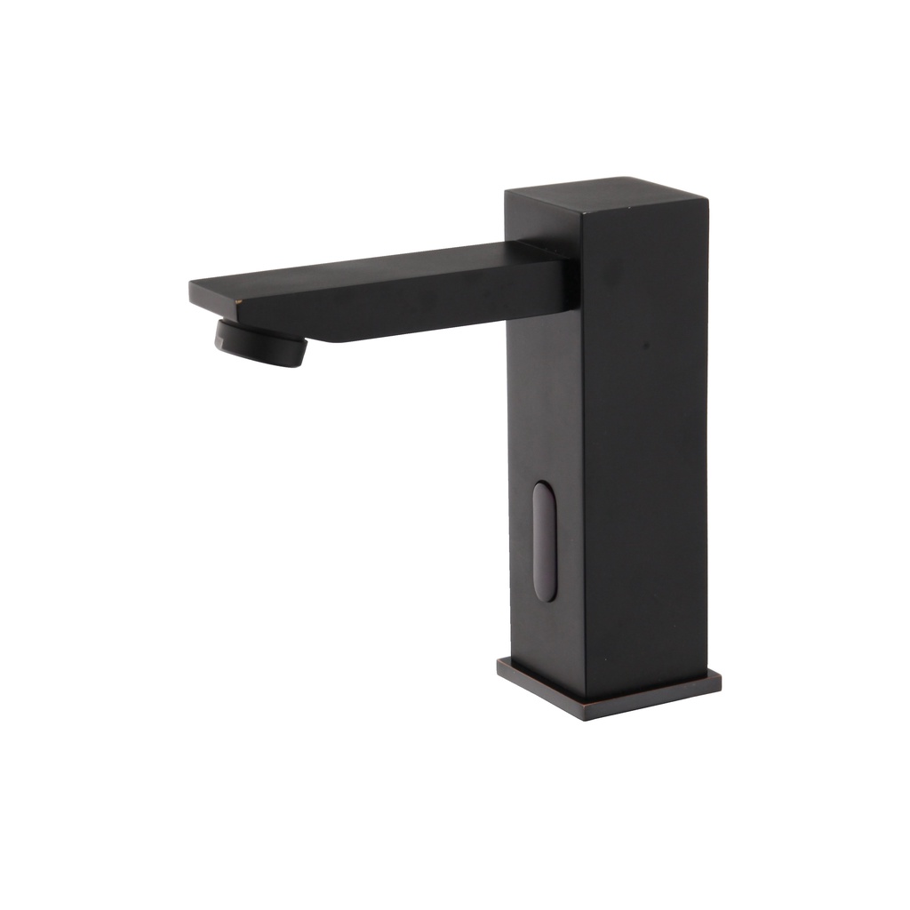 Matte Black Solid Brass Hot & Cold Water Mixer Touch-Free Infrared Tap ...