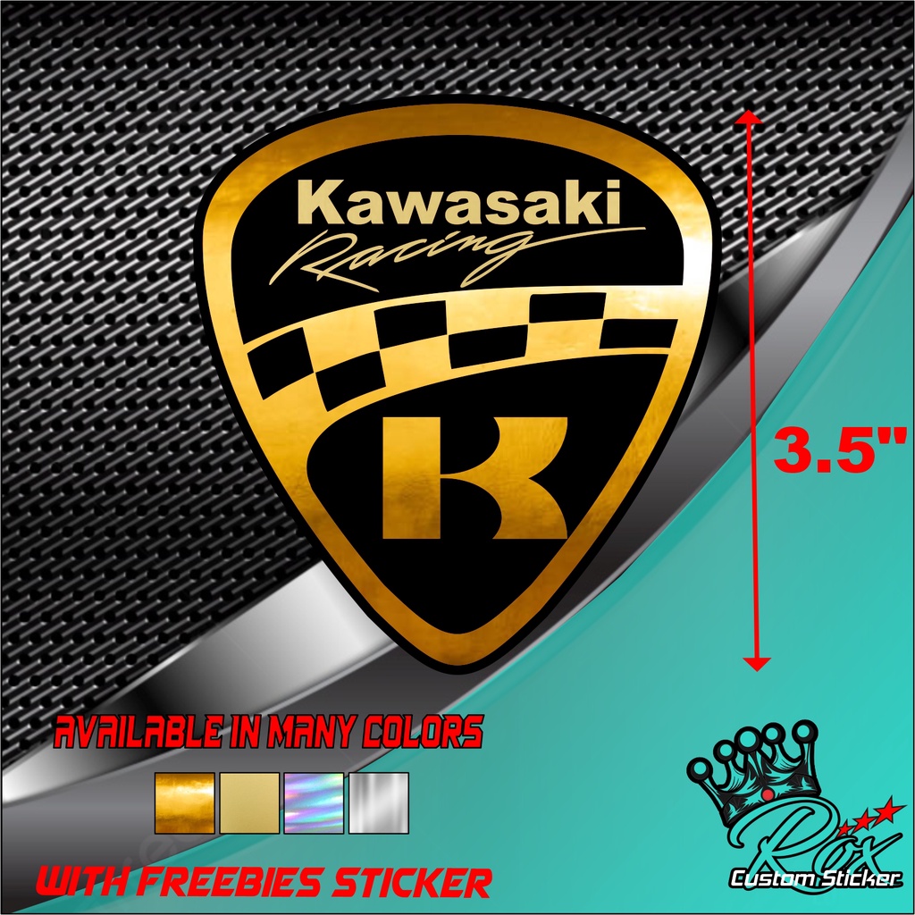 kawasaki racing logo sticker 3.5inches diecut machine cut waterproof ...