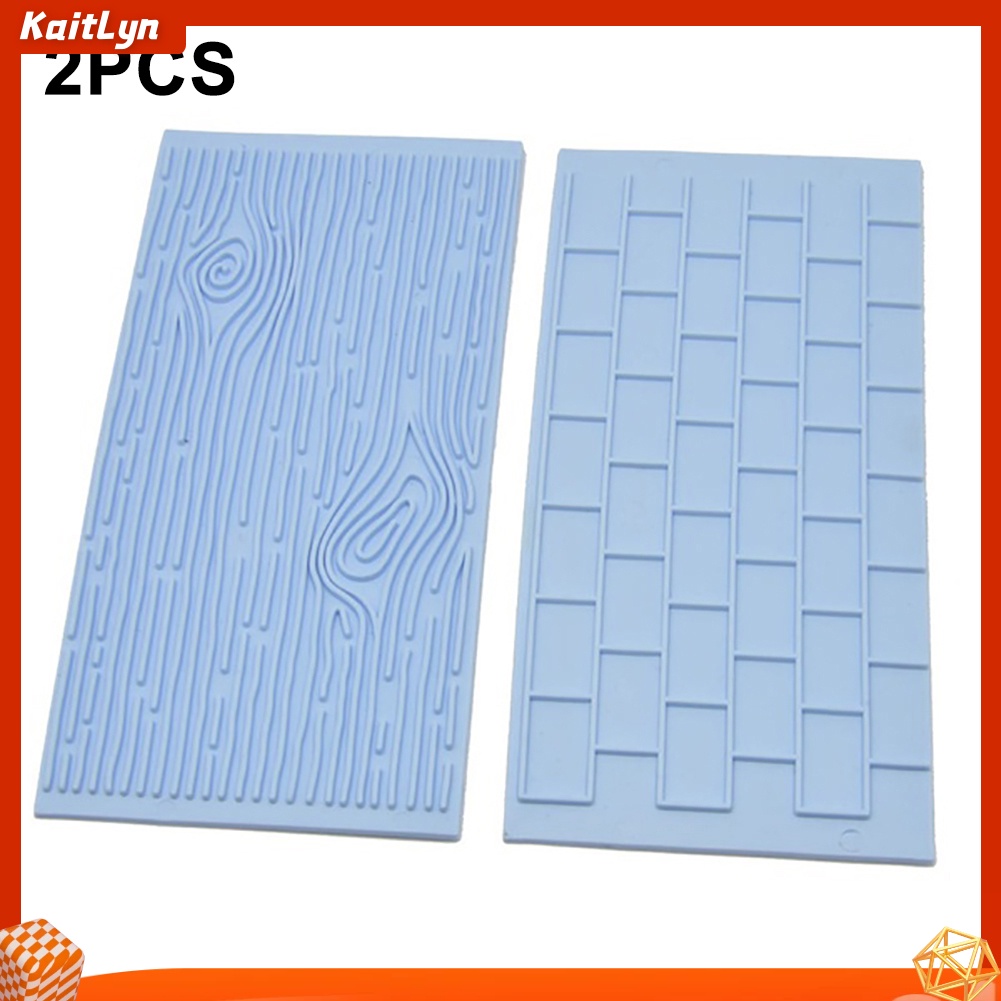 2Pcs Wall Brick Wood Grain Design Fondant Baking Mold DIY Cake ...