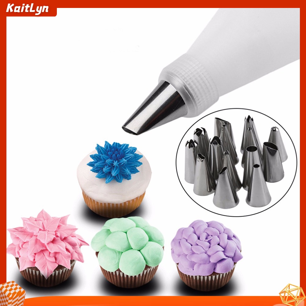 16 Pcs/Set Flower Icing Nozzles Cream Pastry Bag Cake Decoration Baking ...