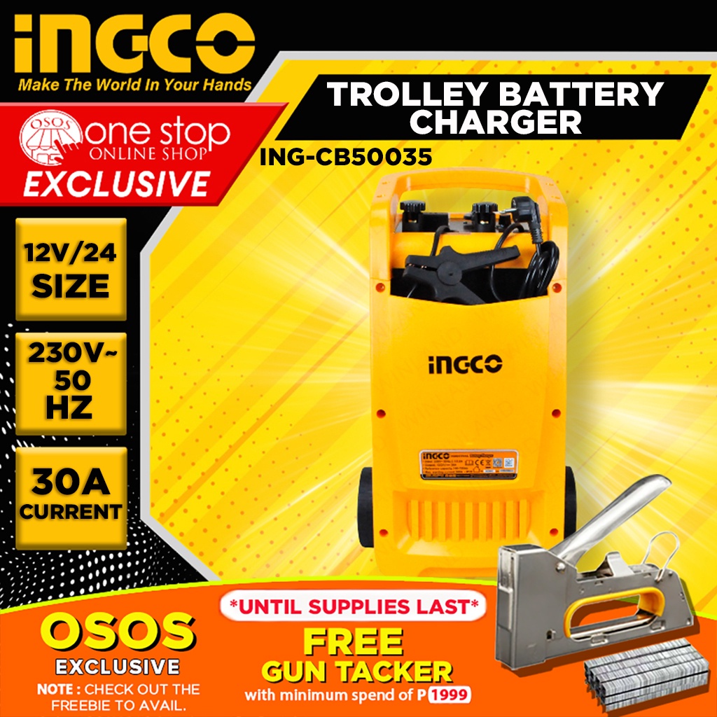 INGCO Industrial Trolley Battery Charger tower 12V / 24V ING-CB50035 ...