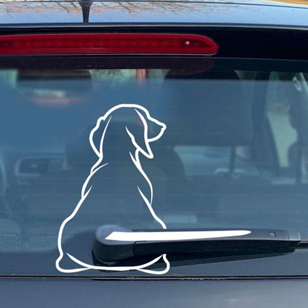 Funny Dog Moving Tail Car Sticker Window Wiper Decals Dog Sticker Car ...