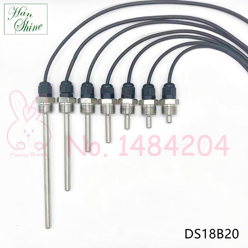 DS18B20 Digital Temperature Sensor Probe Screw Thread BSP 1/2"; 1m PVC ...