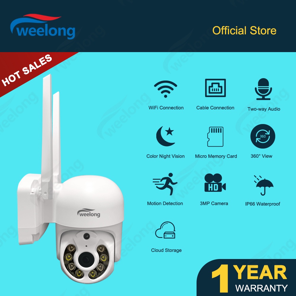 ஐ℗Weelong CCTV Camera Wi-Fi Wireless Outdoor 1080P 4X Ptz Waterproof ...