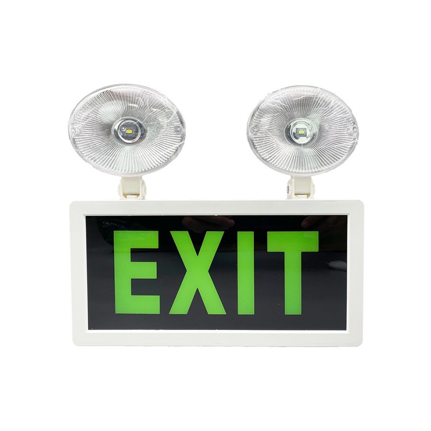 Rechargeable Industrial LED Emergency Exit Sign with Lights and Night ...