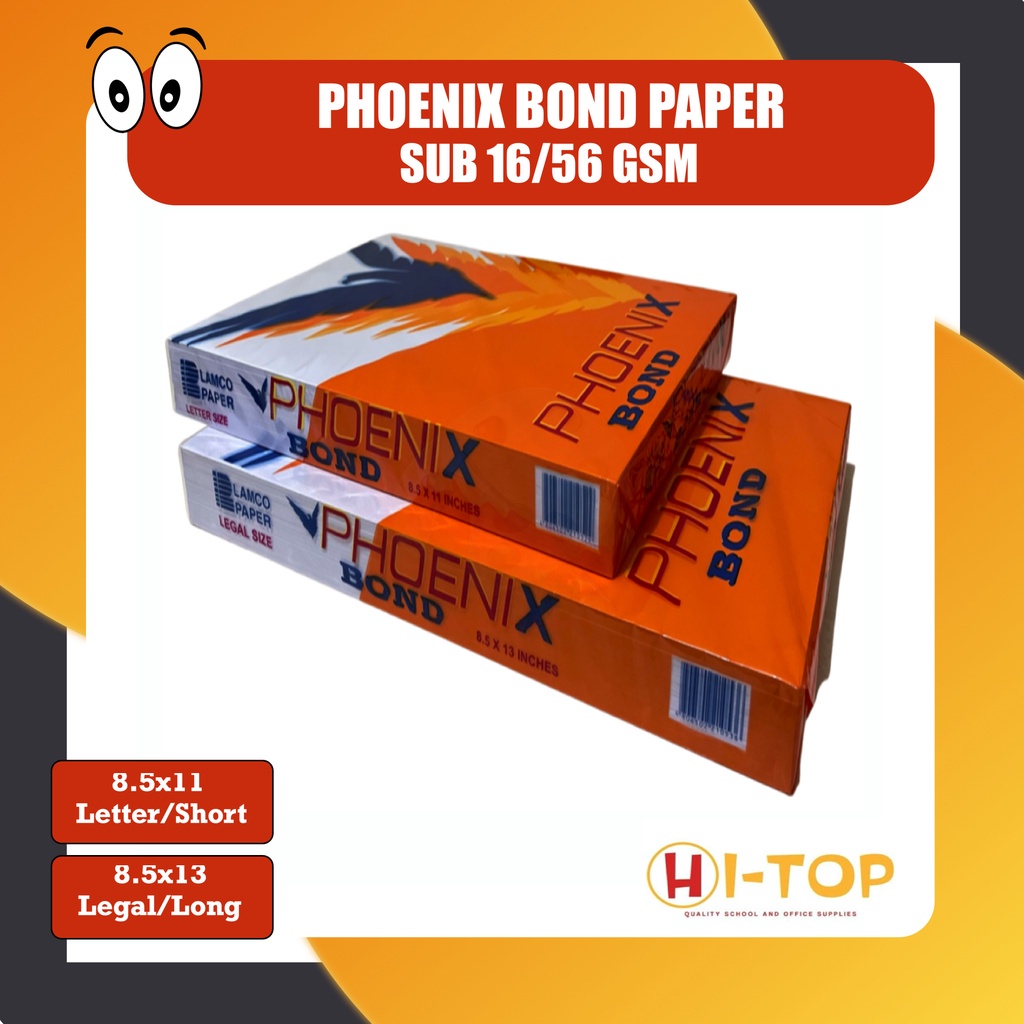 Phoenix Bond Paper / Short/Letter, Long/Legal / Photocopy Paper Sub 16 ...