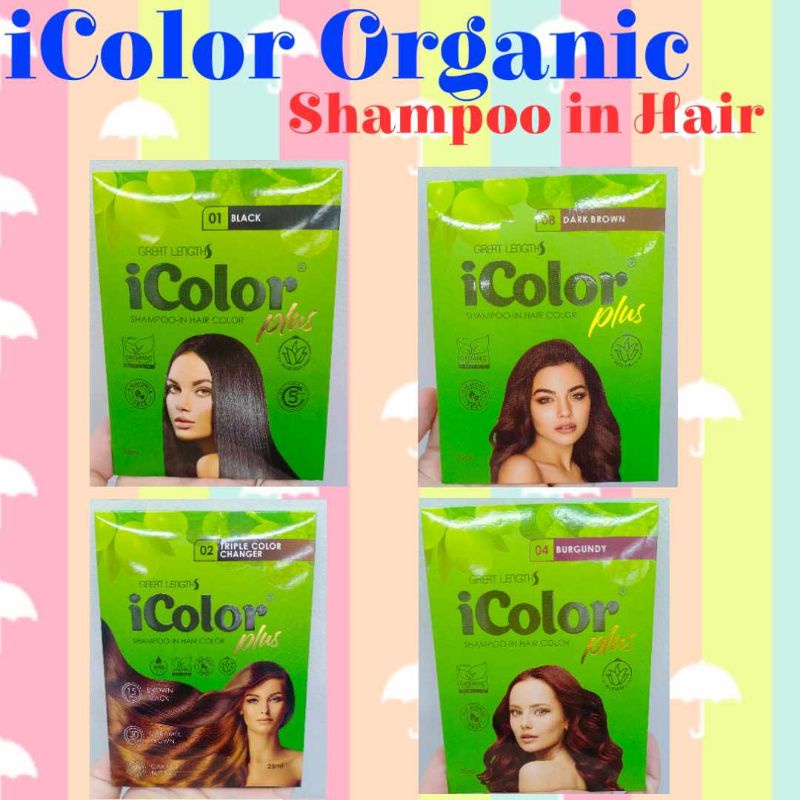 iColor Plus Shampoo-in Hair Color Organic Aloe Vera Extract Ammonia ...