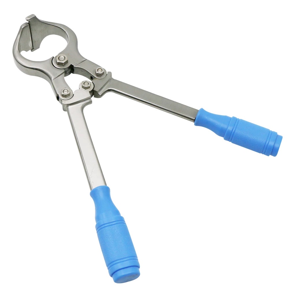 Livestock Cow Pig Sheep Castration Pliers Stainless Steel Rubber Grip Bloodless Clamp Cattle ...