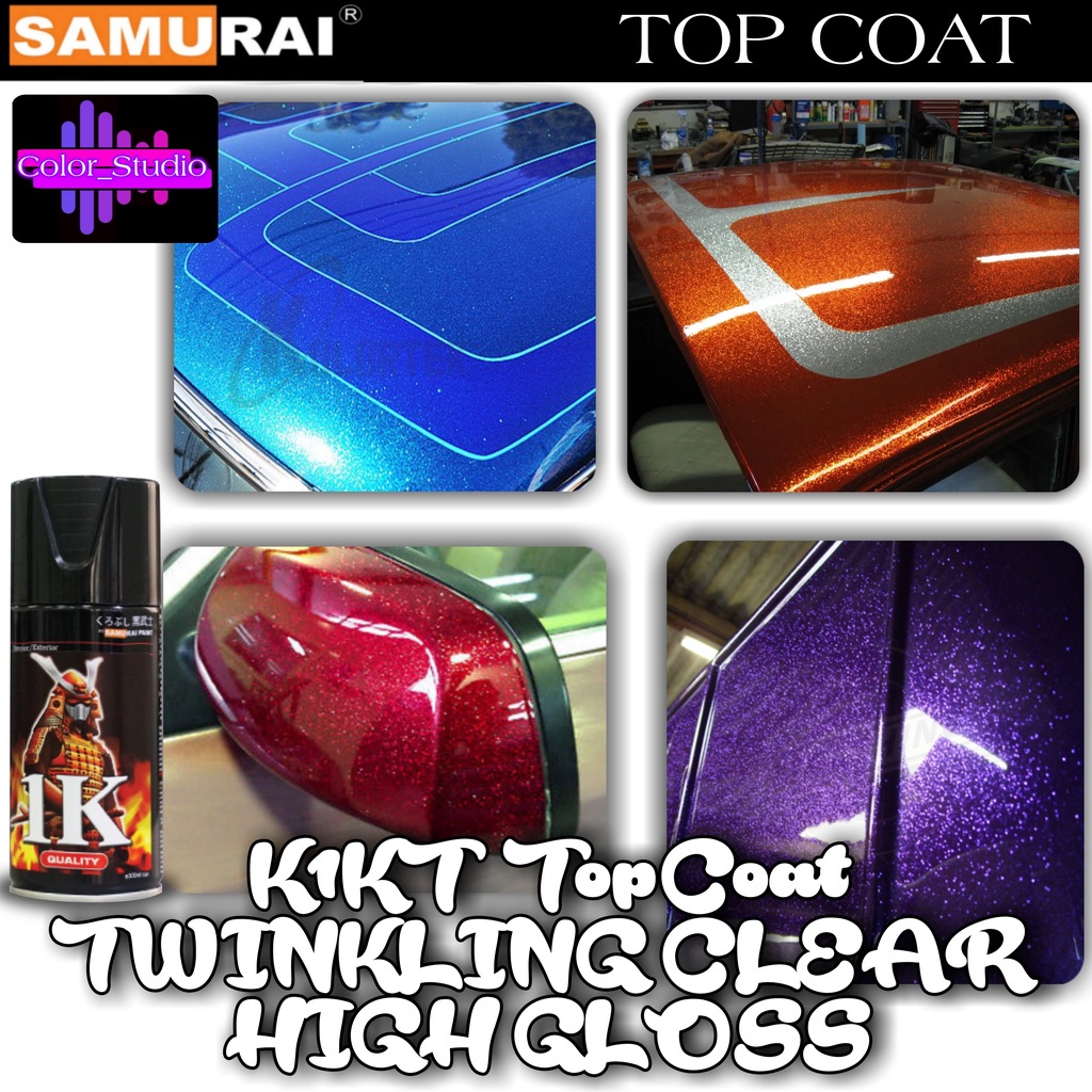 ☽♀SAMURAI SPRAY PAINT K1KT Twinkling Clear Top Coat Clear High Gloss ...
