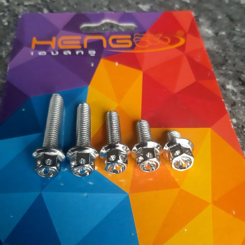 Heng 6MM White Gold Bolts Flower type Fine thread sold per piece (1 pc ...