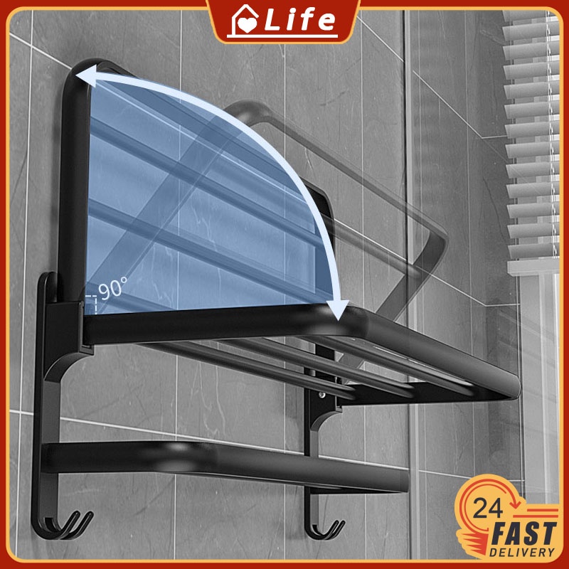 Bathroom towel hook towel rack multi-function hanging coat hook without ...