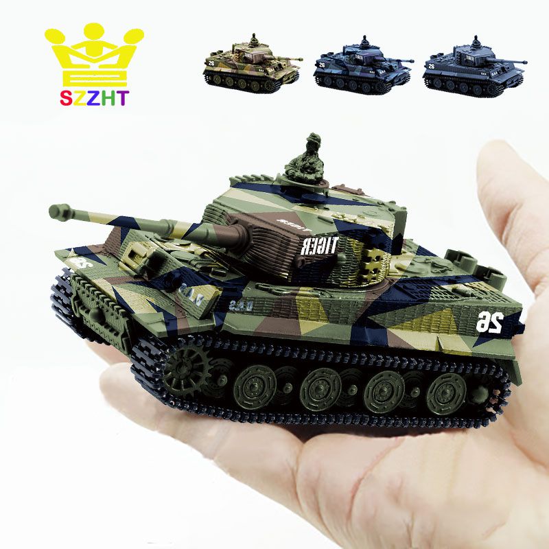 4 Colors Mini Tiger Military Battle RC Tank Remote Radio Control Army ...