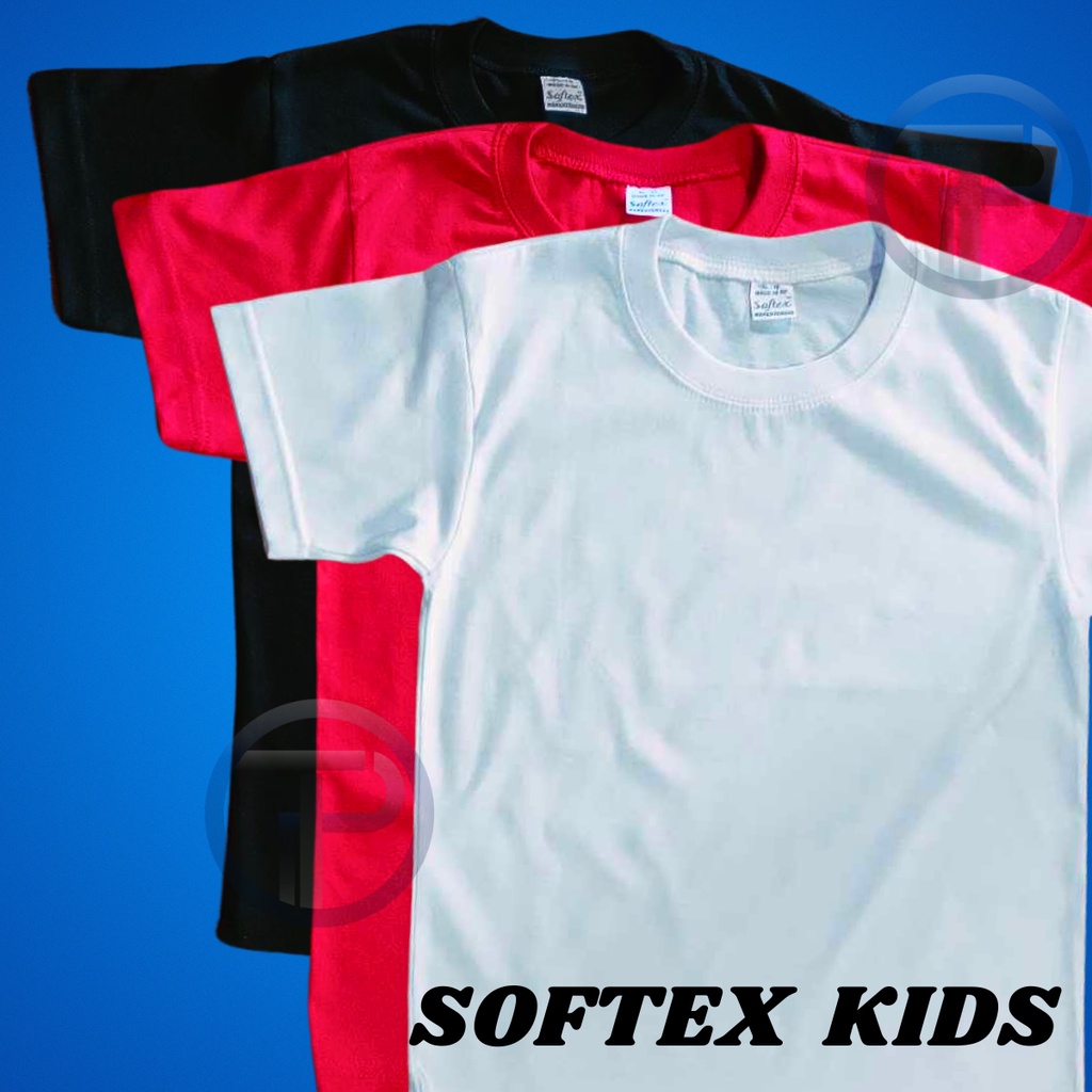 SOFTEX KIDS Plain T-shirt White Shirt Black Shirt Red Shirt Round Neck ...