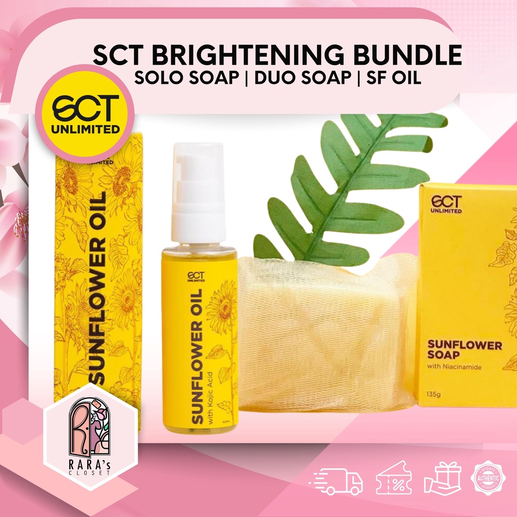⊙SCT Brightening Bundle Sunflower Combo (Sunflower Soap + Sunflower Oil ...