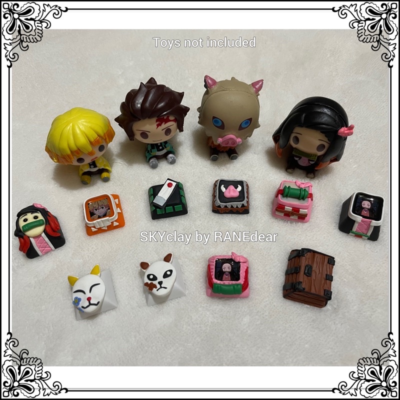 Handmade Demon Slayer inspired artisan Keycaps - Nezuko - Tanjiro ...