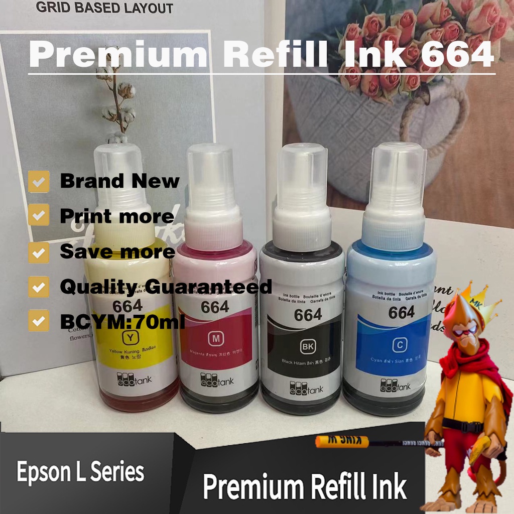 INK JET REFILL INK 664 70ML Premium ink for L SERIES EPSON REFILL INK ...