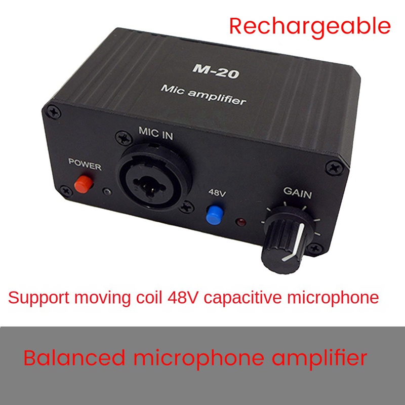Dynamic 1Set Microphone Condenser Microphone Amplifier M-20 Audio 48V ...