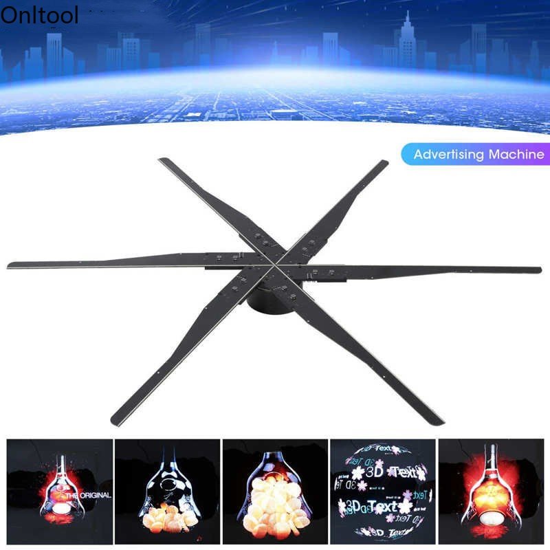 115/85cm 3D Hologram Projector Fan Wifi Display Advertising logo Light Led Holographic Lamp ...