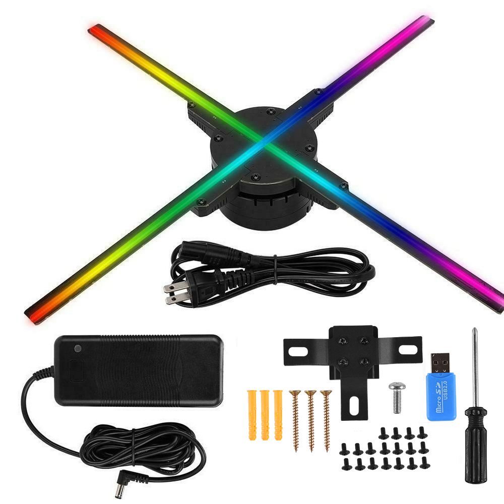 40/50/56cm Led Wifi 3d Fan Hologram Projector Light Wall-mounted Display Decorations Outdoor ...