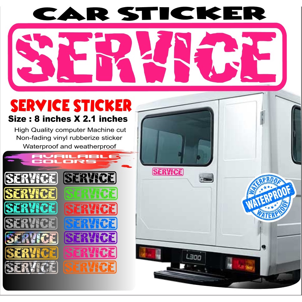 ☾Service sticker for car sticker / van sticker / tricycle sticker ...