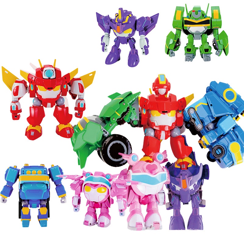 Hot Children Anime Super Car Cartoon Plastic Deformed Robot Model ...