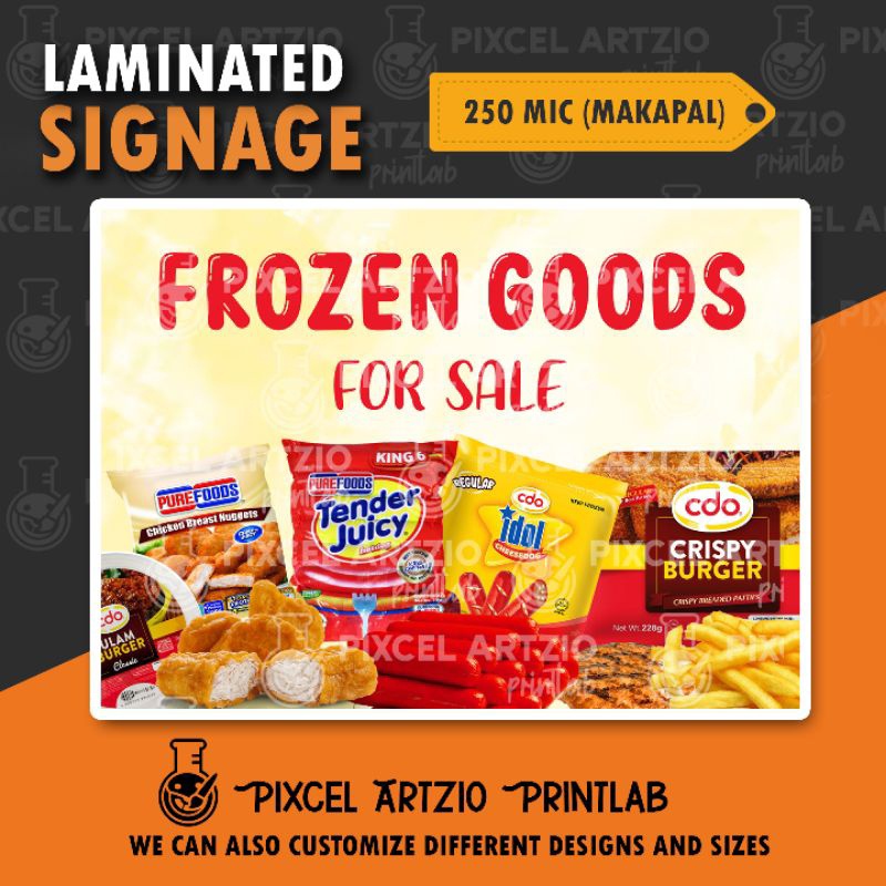 Frozen Goods for Sale - Laminated Signages for Sari-Sari Store/Tindahan ...