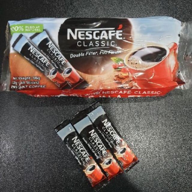 ☞1 pack (48 Sticks x 2 grams) Nescafe Classic Instant Coffee Crystals ...