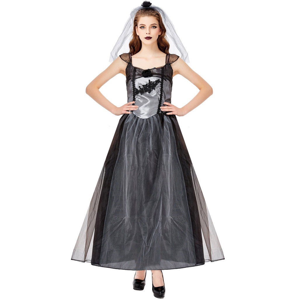 KWWC S-L Halloween Costume Adult Female Vampire Bride Ghost Outfit ...