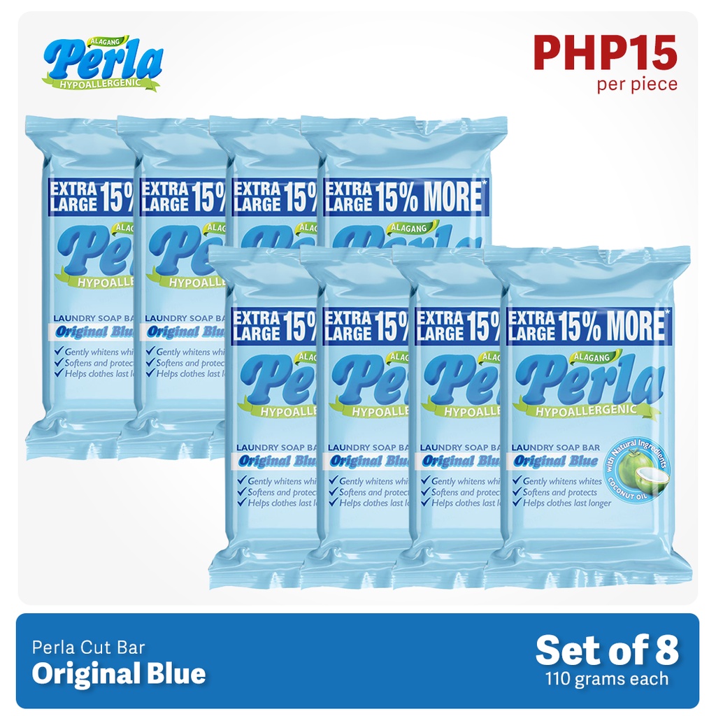 Perla Laundry Cut Bar Detergent 110g Original Blue - Home Care (Set of ...