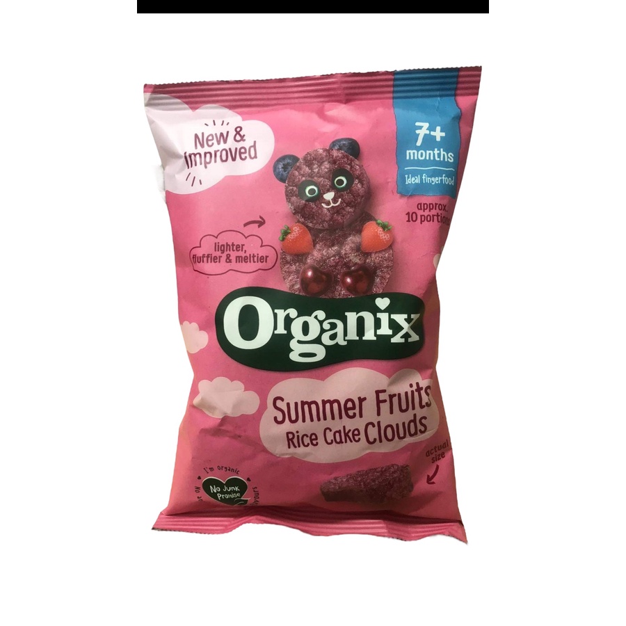 Organix Baby Snacks 7+ months - Summer Fruits Rice Cake Cloud (40g ...