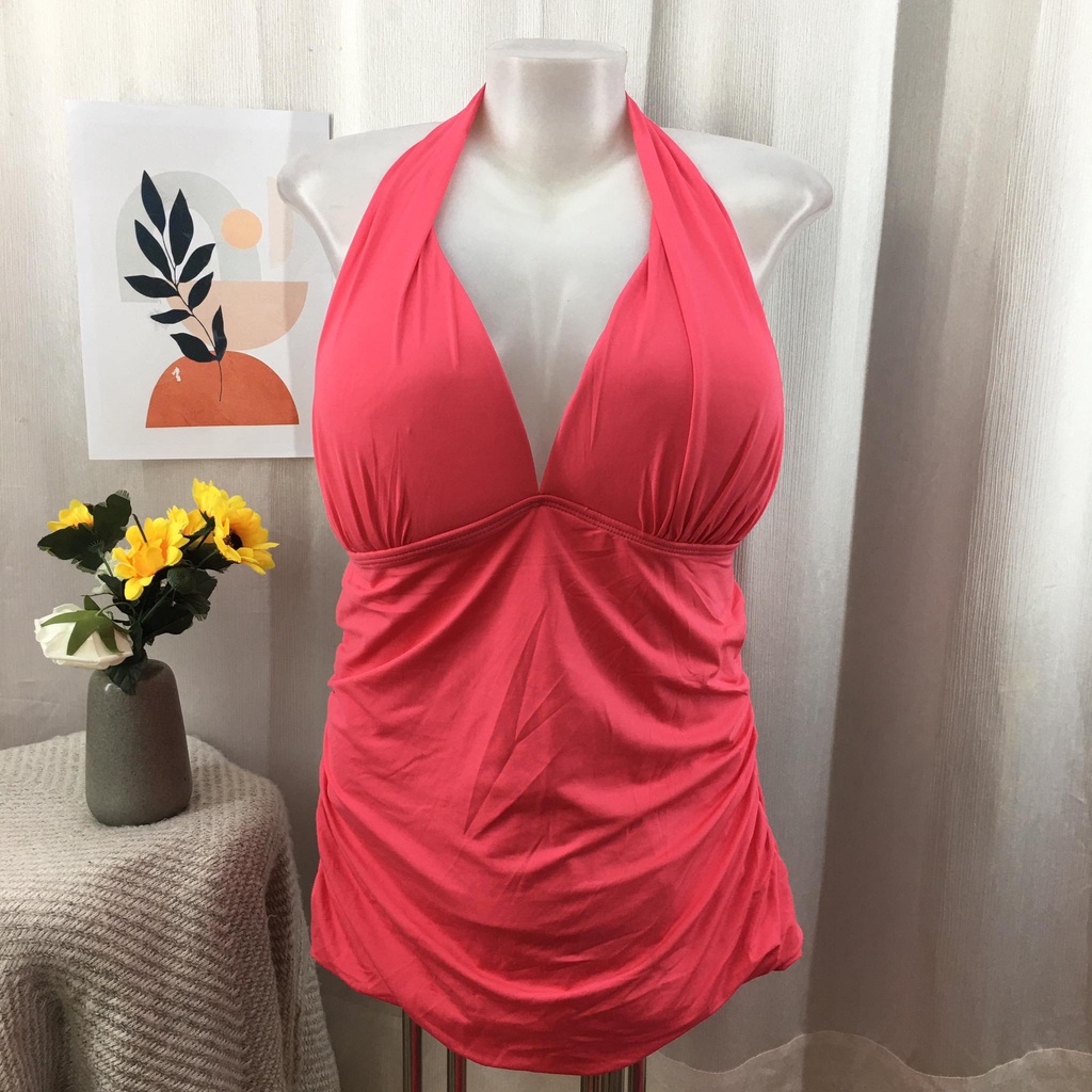 SW DEEP V Halter Backless Women's Padded Non Wired Tankini Swimwear ...