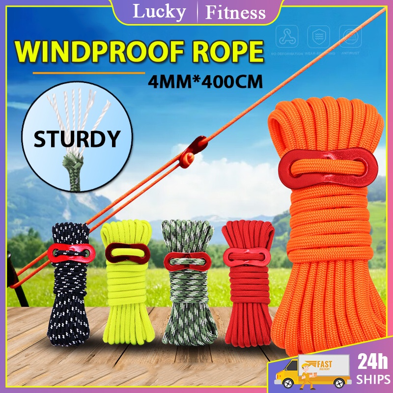 4m Windproof Rope Outdoor Camping Reflective Rope Multipurpose Nylon ...