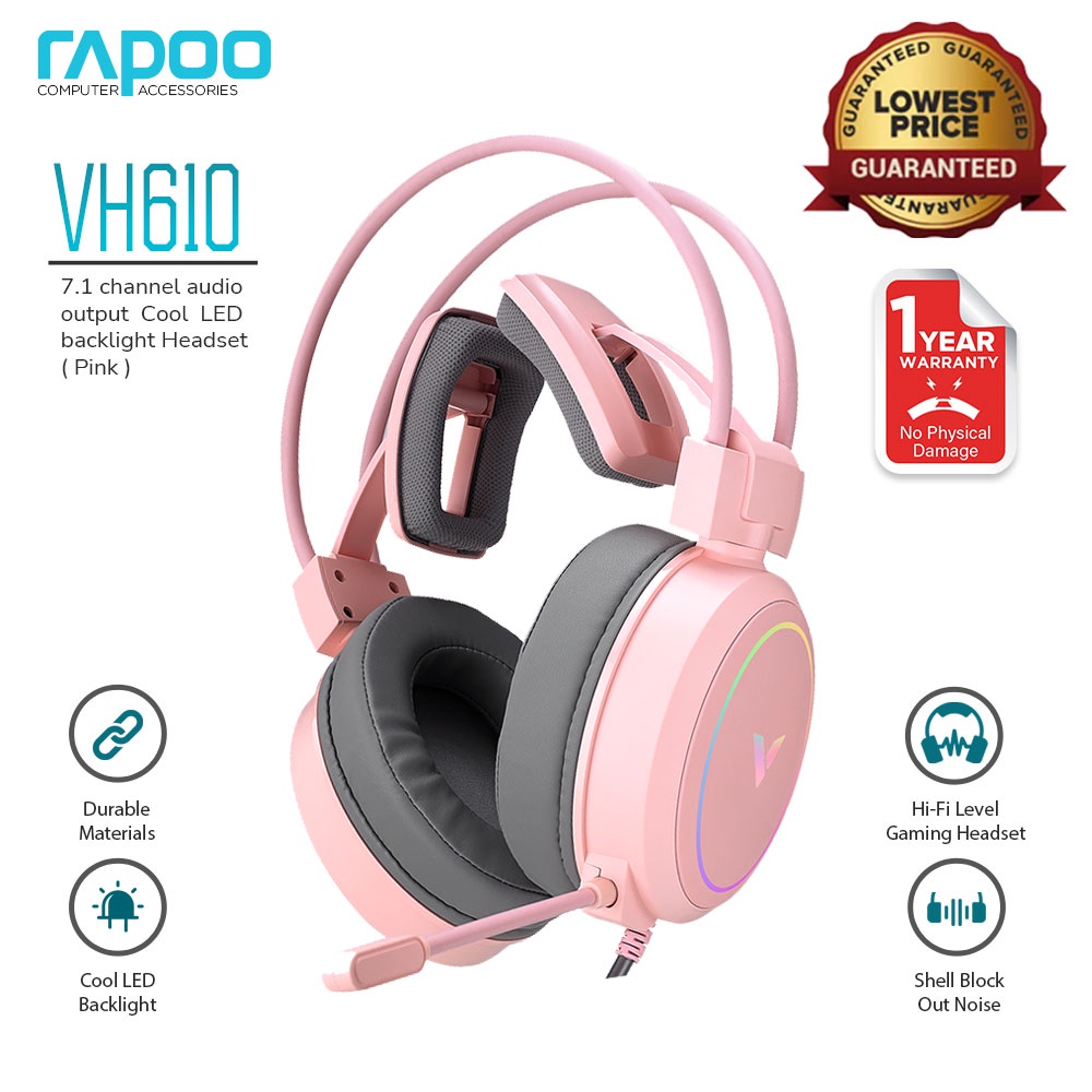 Rapoo VH610 Virtual 7.1 Channels HIFI Gaming Headset with Mic for PC Laptop | Shopee Philippines